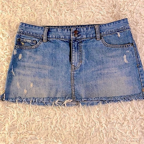 Abercrombie & Fitch | Skirts | Abercrombie Fitch Distressed Denim Micro ...